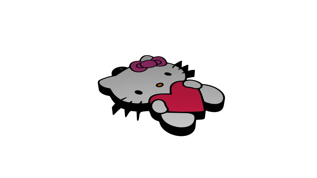 Hello Kitty Heart Keychain by BeautifulLEDs | Download free STL model ...