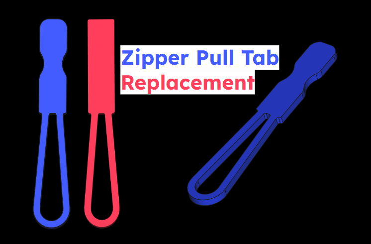 Zipper Pull Tab Replacement (TPU) by ICant3DPrint | Download free STL ...