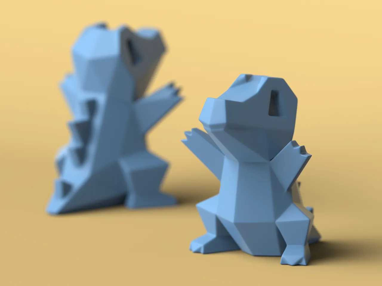 Low-poly Totodile (Version 2) by Agustin Arroyo | Download free STL ...