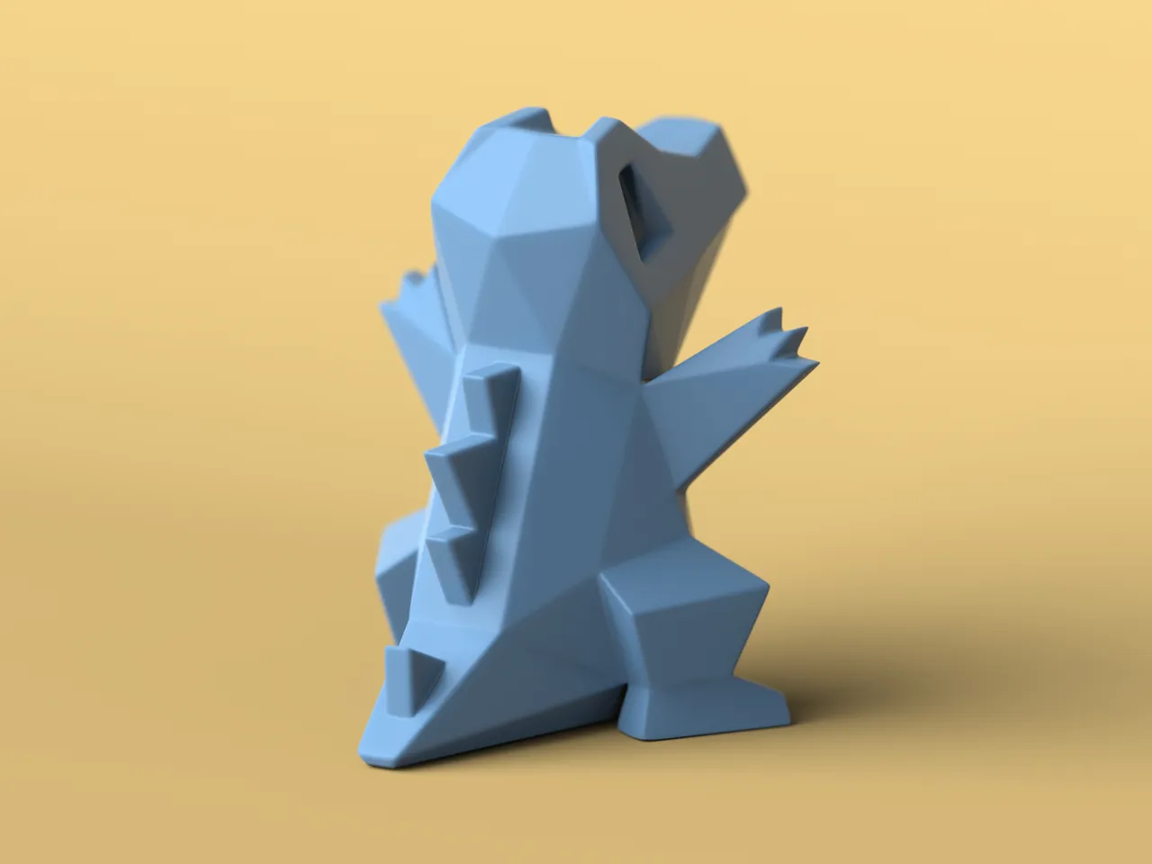 Low-poly Totodile (Version 2) by Agustin Arroyo | Download free STL ...