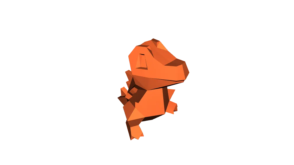 Low-poly Totodile (Version 2) by Agustin Arroyo | Download free STL ...