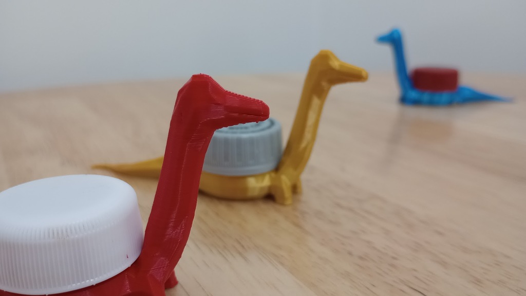 Low-poly bottle cap dinosaur (US 2 Liter/PCO-1810) by manofmanylayers ...