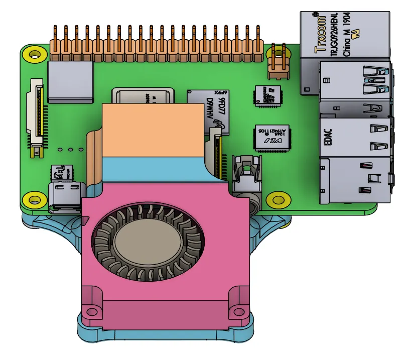RPI 4 4010 blower fan case by Ciprian Pasca | Download free STL model ...