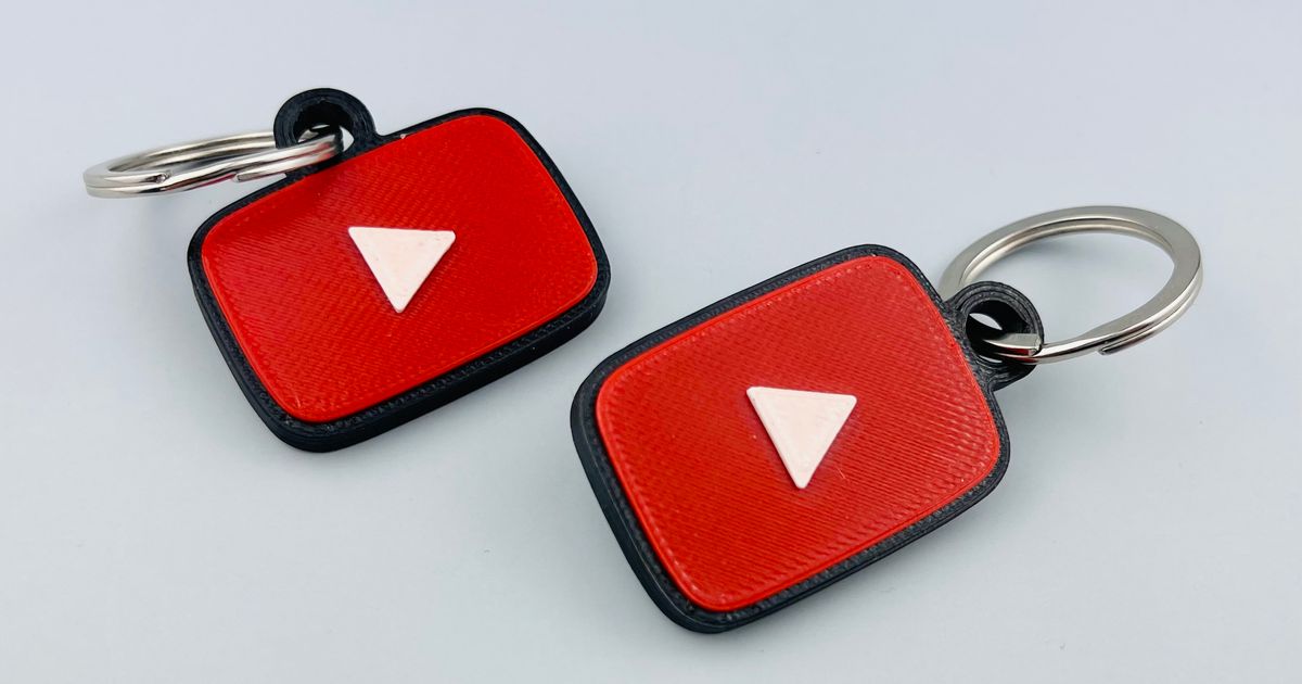 YouTube Keychain by MrViddy | Download free STL model | Printables.com