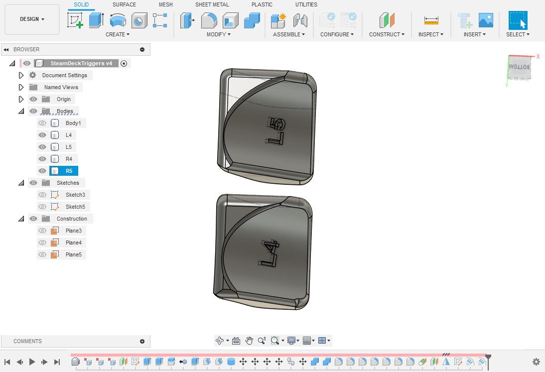 Curved covers for back buttons on Steam Deck by agibson2 | Download ...