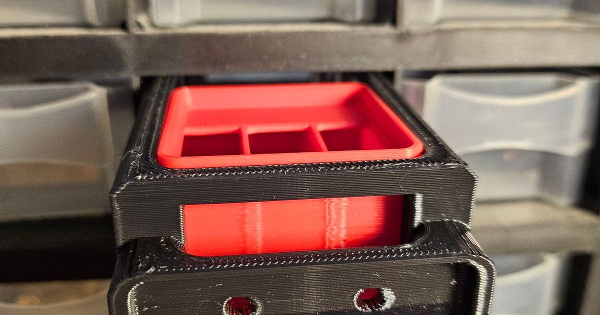 Gridfinity bin drawer for Harbor Freight parts organizer - 5U remix by mothdotmonster | Download ...