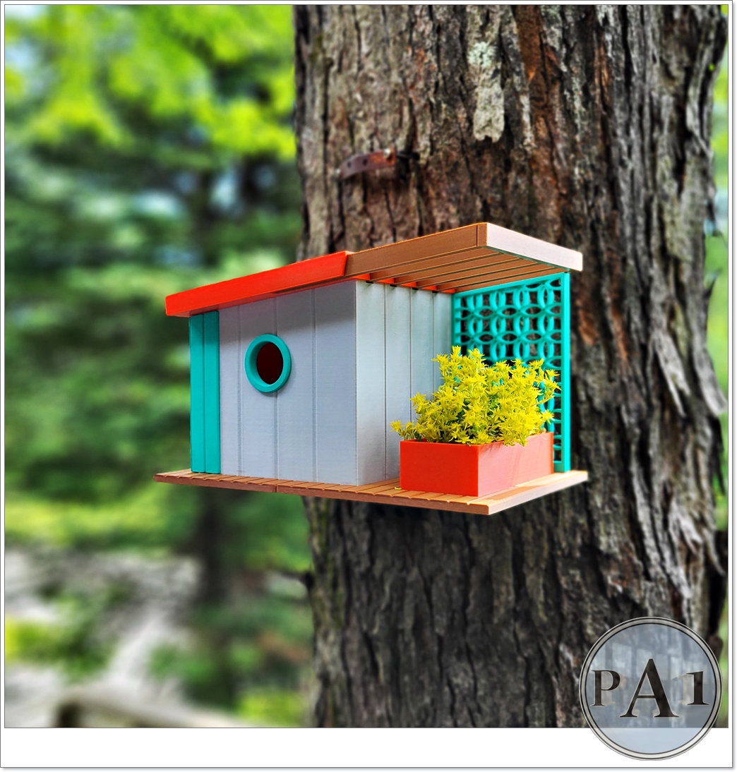 MID CENTURY MODERN (MCM) BIRDHOUSE by PA1_MAKER | Printables Store