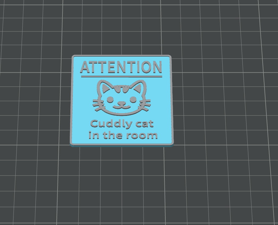 Attention sign cuddly cat in room by Jackaxe_3 | Download free STL ...