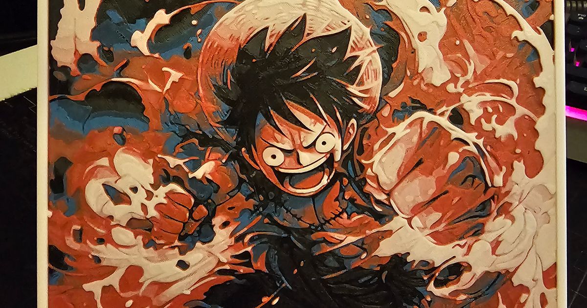 Luffy One Piece - HueForge by Think3D | Download free STL model ...