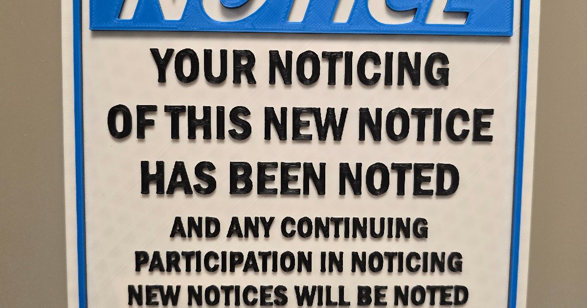 Your noticing of this new notice has been noted by Enton Z | Download ...