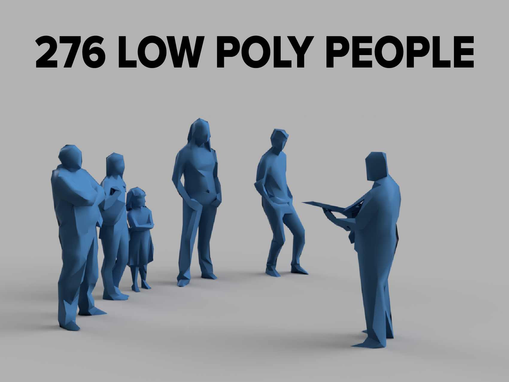 276 Human Low Poly People Pack (architectural model building assets) by ...