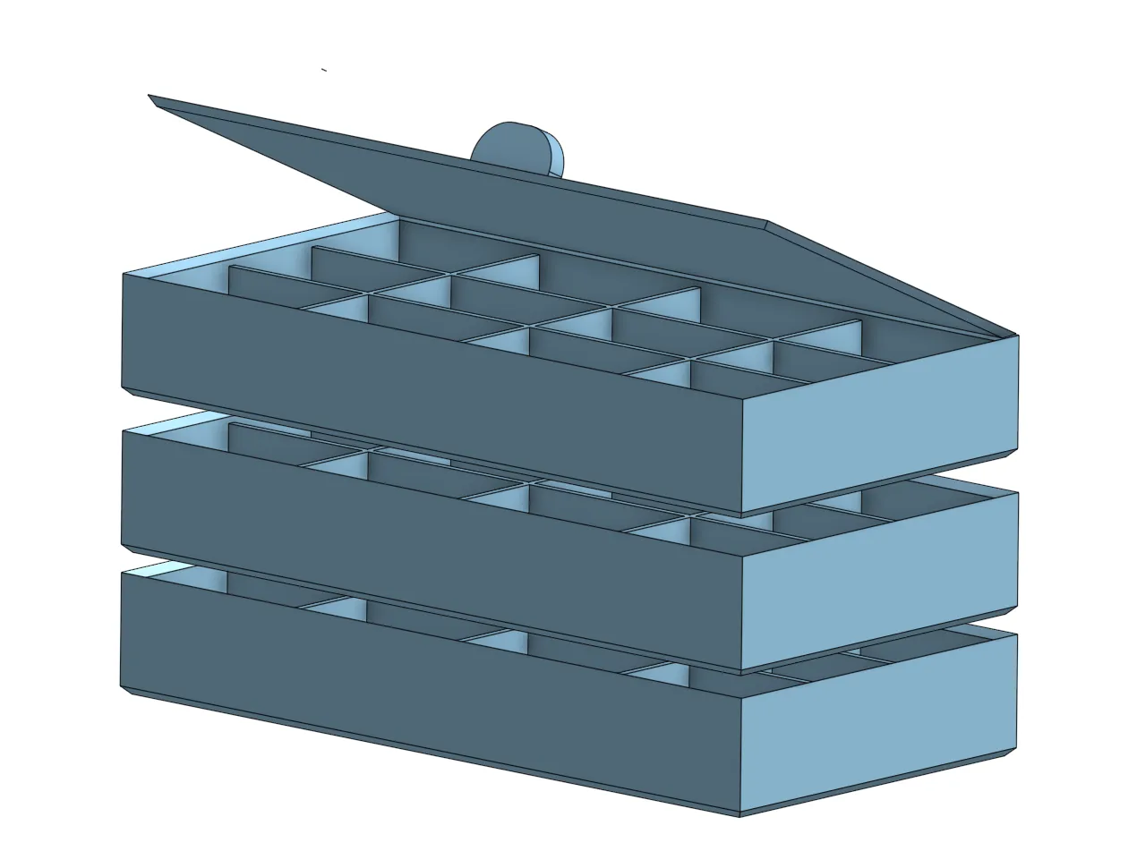 Stackable tray box and lid sewing storage by DexMoto | Download free ...