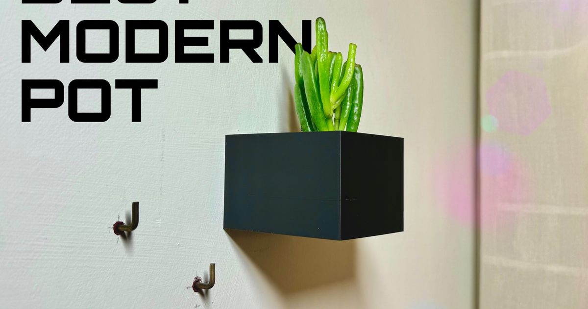 Modern Plant Pot for Wall (Small) by Fra_Design | Download free STL ...