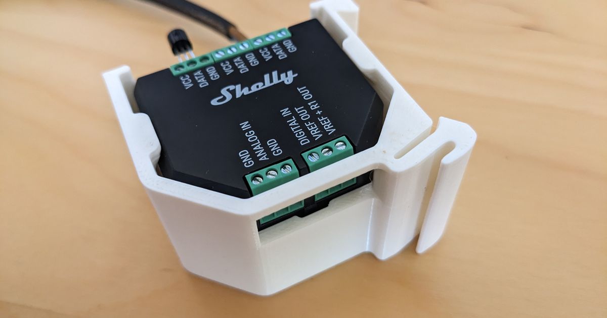 DIN rail holder for Shelly Plus with Add-on by Johegy | Download free ...