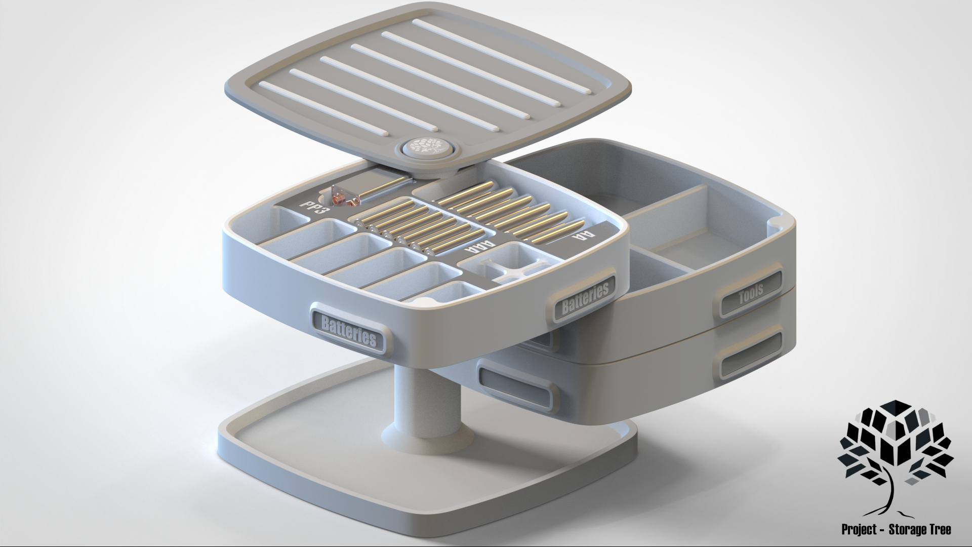 Storage Tree - Leaf for Batteries by Jorge | Download free STL model ...