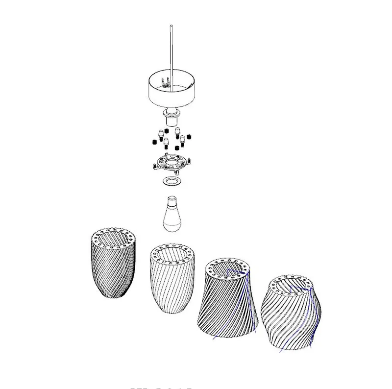 Pendant Lamp - Round Shades by xyz | Download free STL model ...