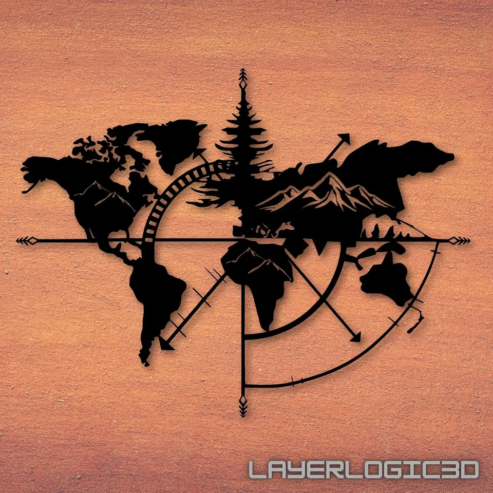World Map by LayerLogic3D | Download free STL model | Printables.com