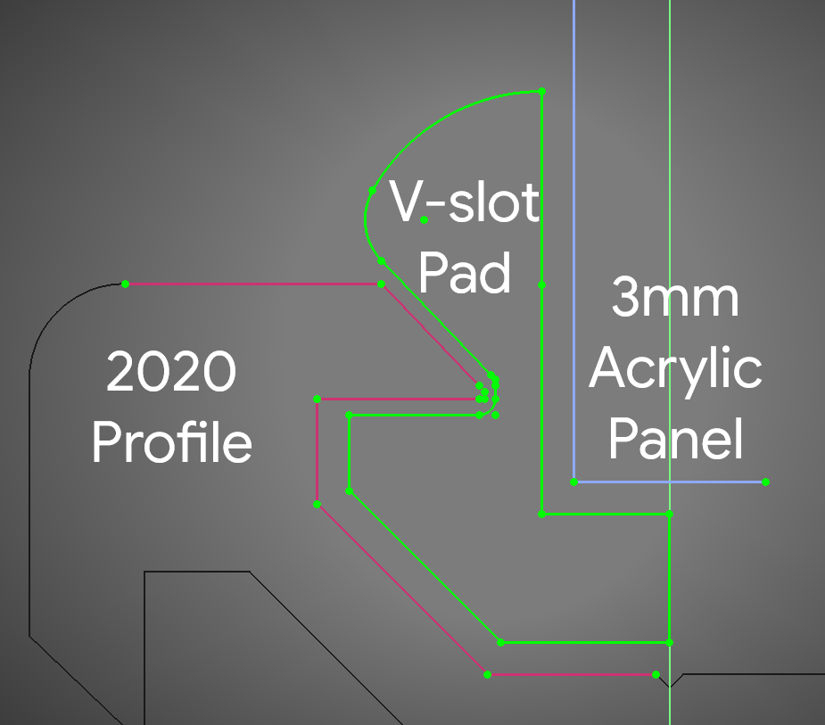 2020 V-slot pad for 3mm Acrylic Panel by Alan | Download free STL model ...