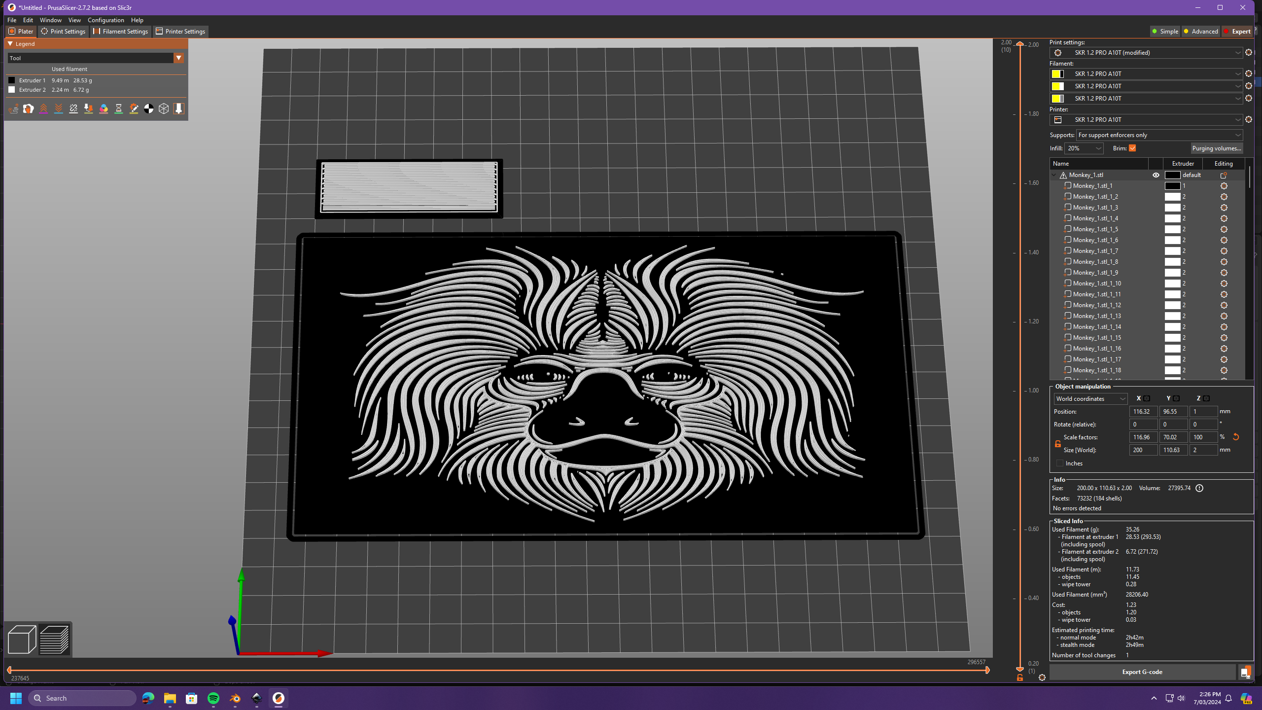 Monkey Portrait 1 by Clod Stomper Productions | Download free STL model ...