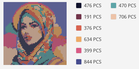 Arab woman pixel puzzle by G El Rey | Download free STL model ...