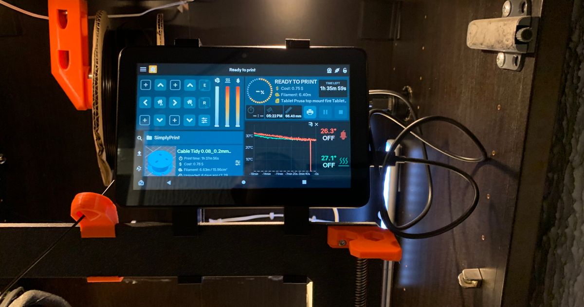 Fire Tablet 7 mounted on Prusa Mk3 by Sleepyhead | Download free STL ...