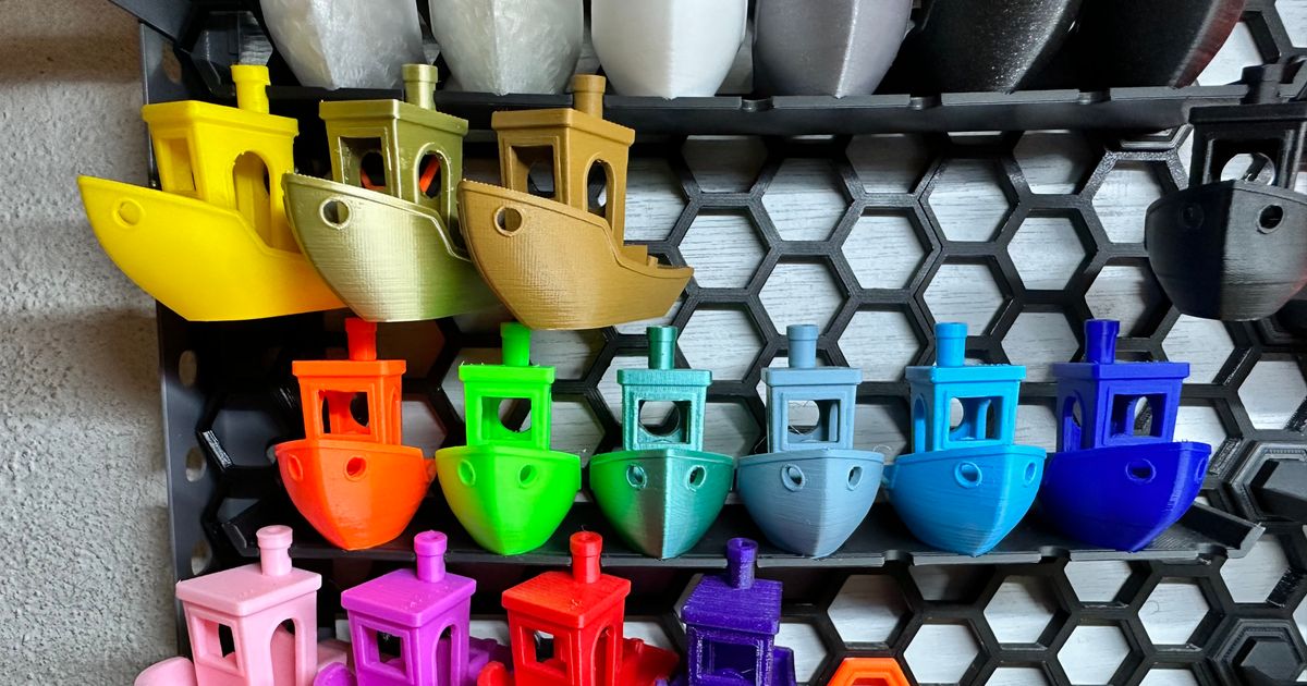 Honeycomb Wall Benchy HSW Shelf by Shizoru Saito | Download free STL ...