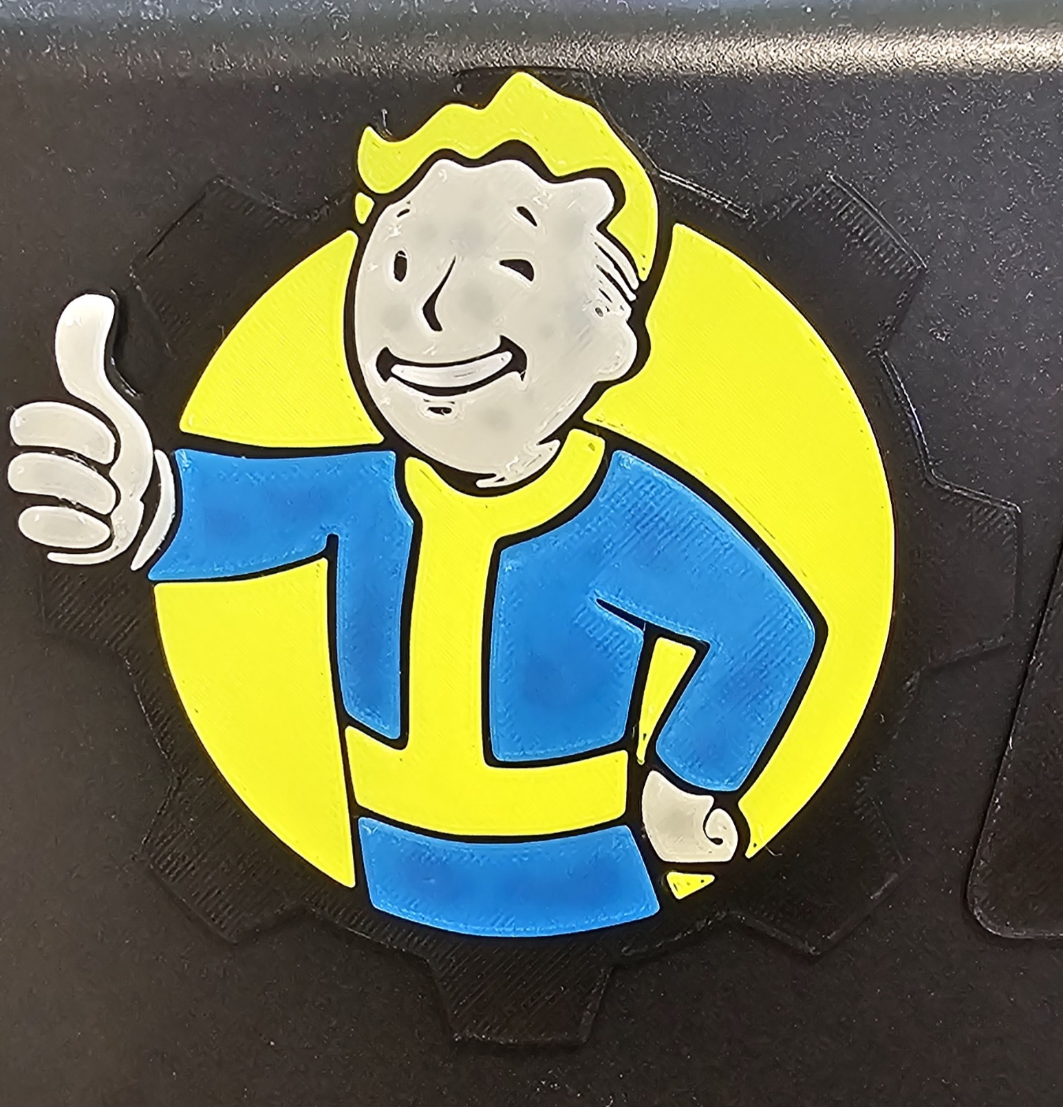 Fallout Vault boy logo with gear by Benoit | Download free STL model ...