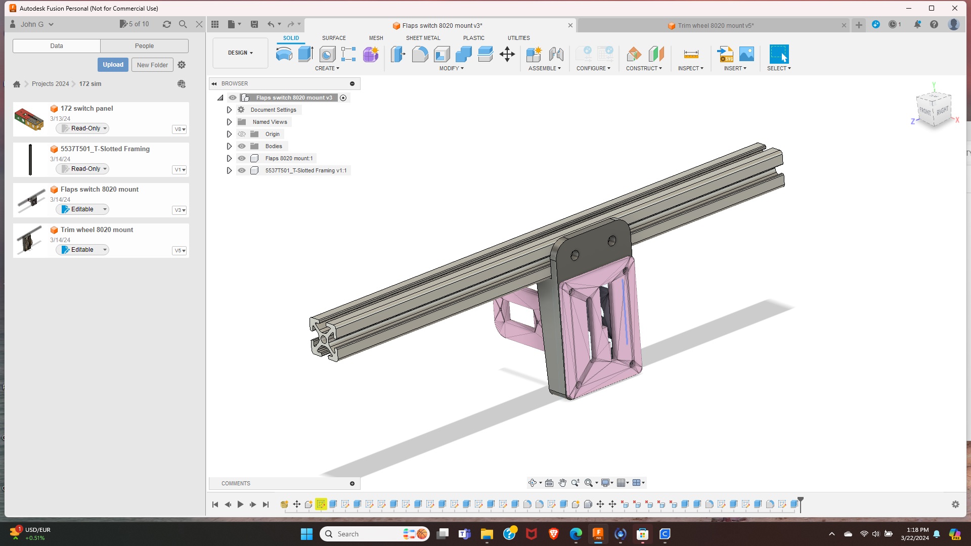 8020 Extrusion Mounting Bracket for Flaps. by Jgupit | Download free ...