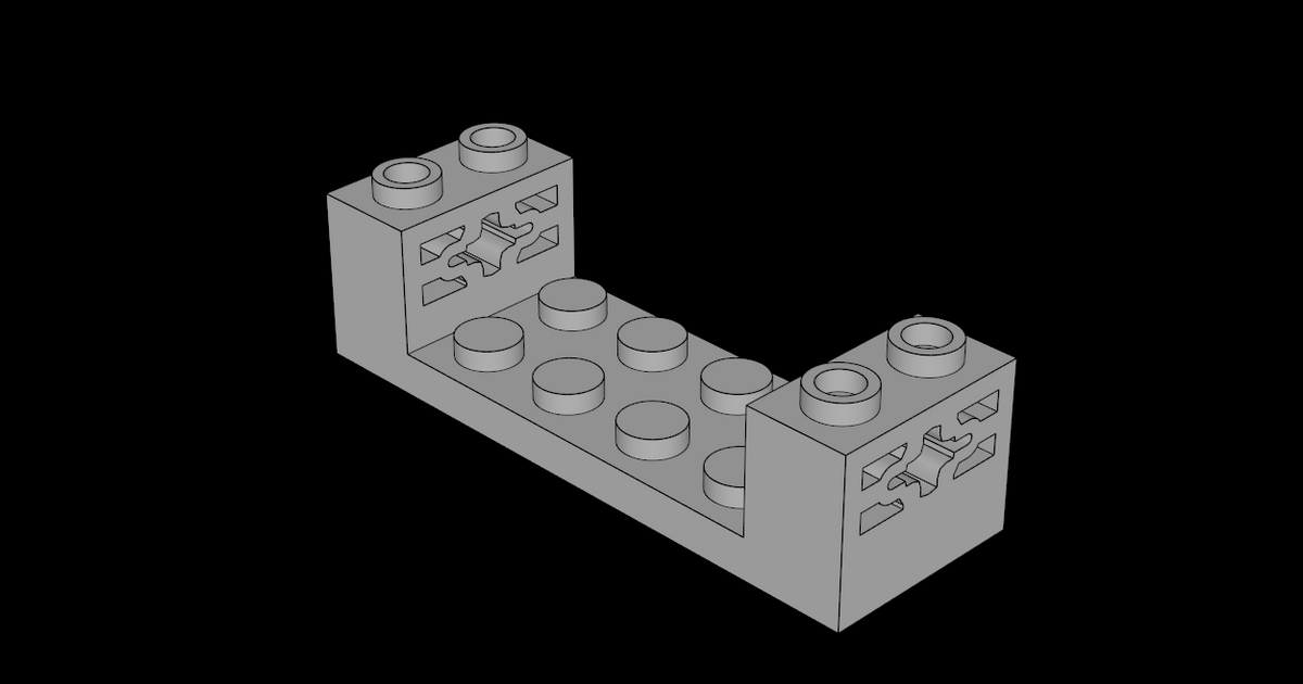 Lego Compatible (65635.dat) Plate 2 x 6 with Side Bricks 1 x 2 x 1.333 ...