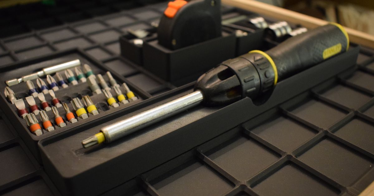 Screwdriver holder - Gridfinity by Ema4run | Download free STL model | Printables.com