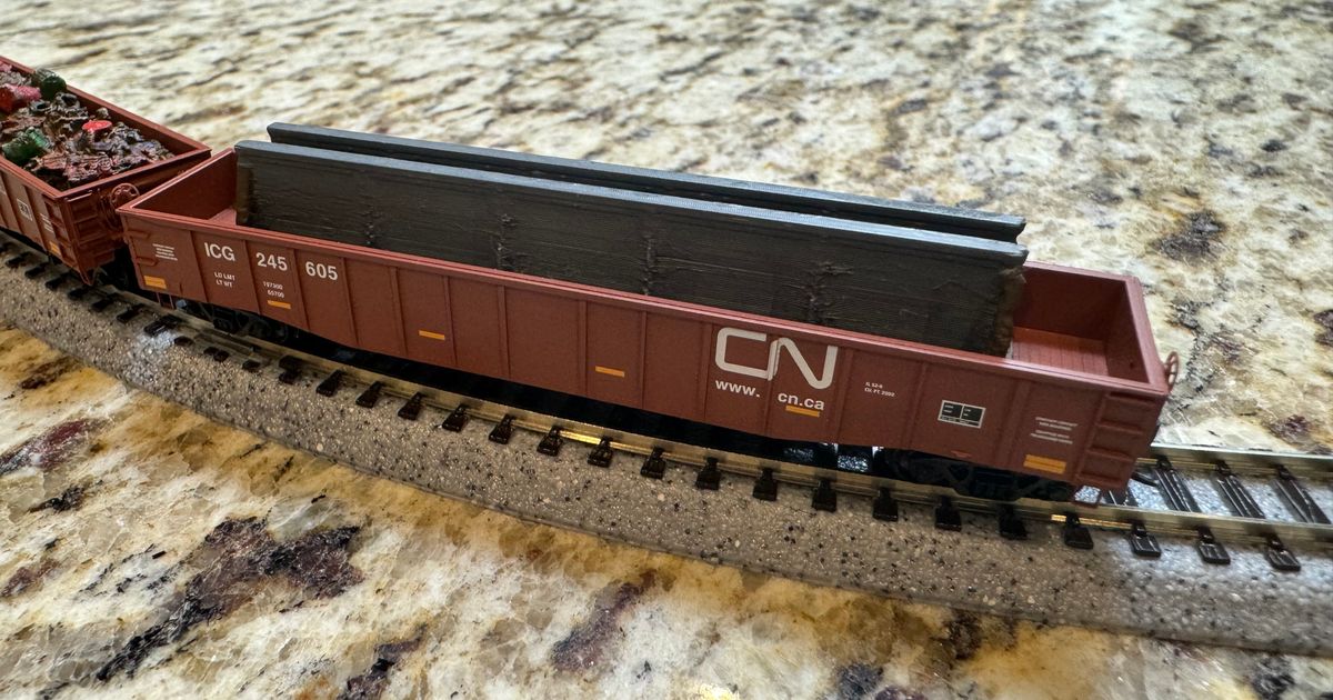 N-scale Gondola Girder Load by RickM | Download free STL model | Printables.com