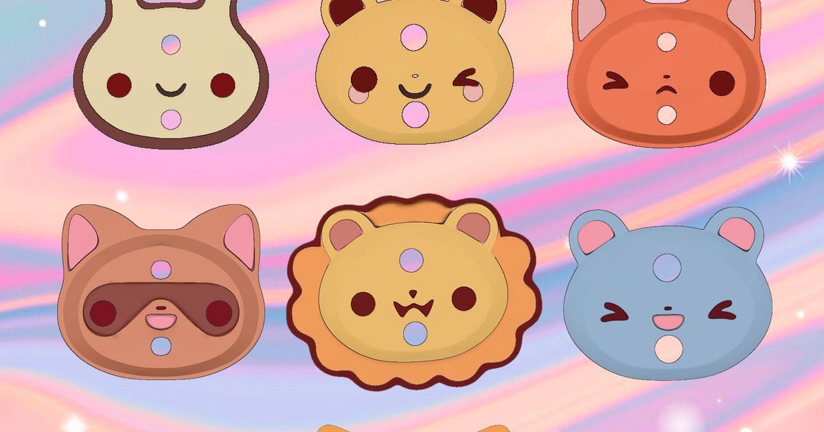 Cute Animal Buttons Pack by Valnu | Download free STL model ...