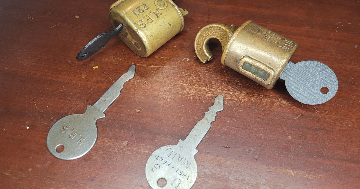 USPS and NPS Lock Replacement Keys by Ross | Download free STL model ...