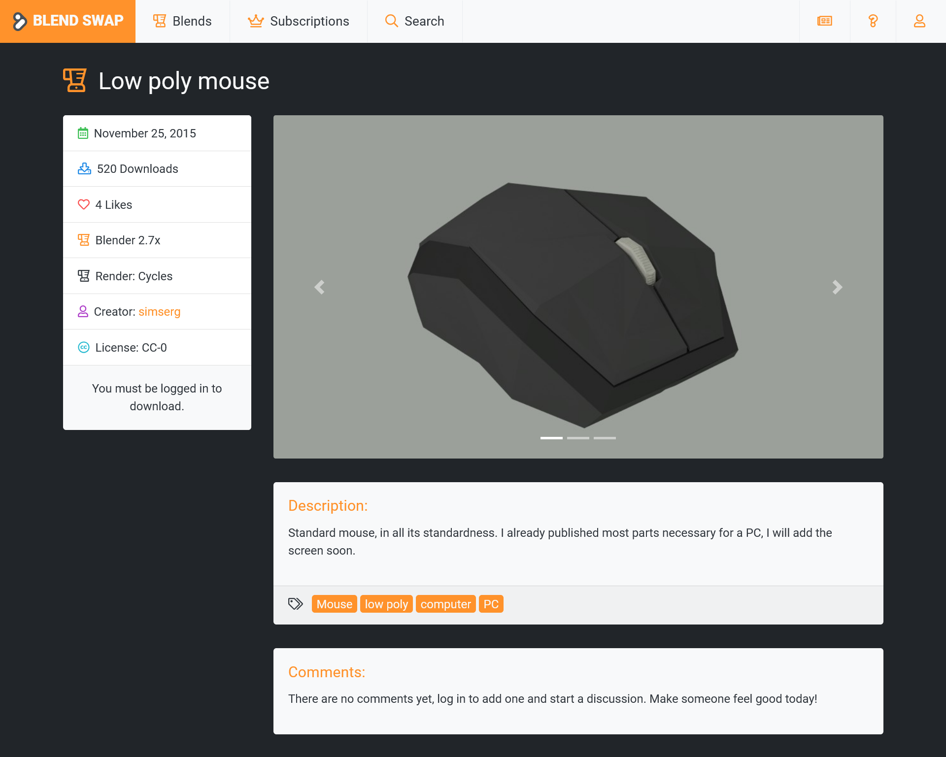 Low Poly Mouse Model by Books | Download free STL model | Printables.com