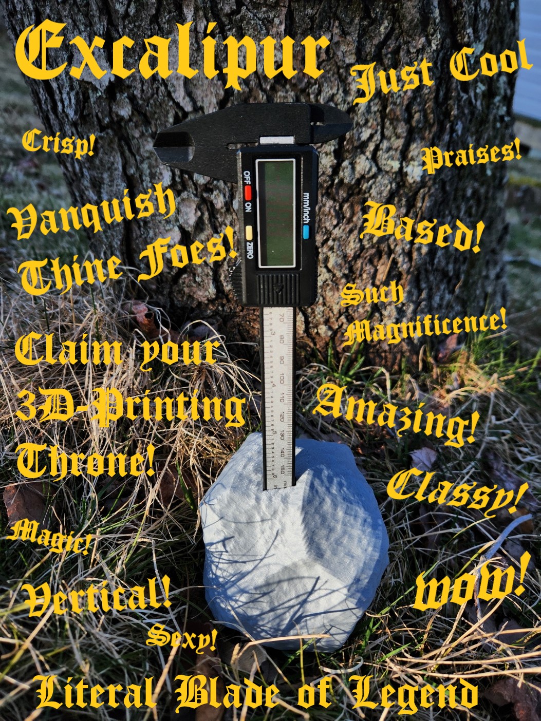 "Excalipur" - Digital Caliper Stand/Holder by Amethyst3D | Download ...