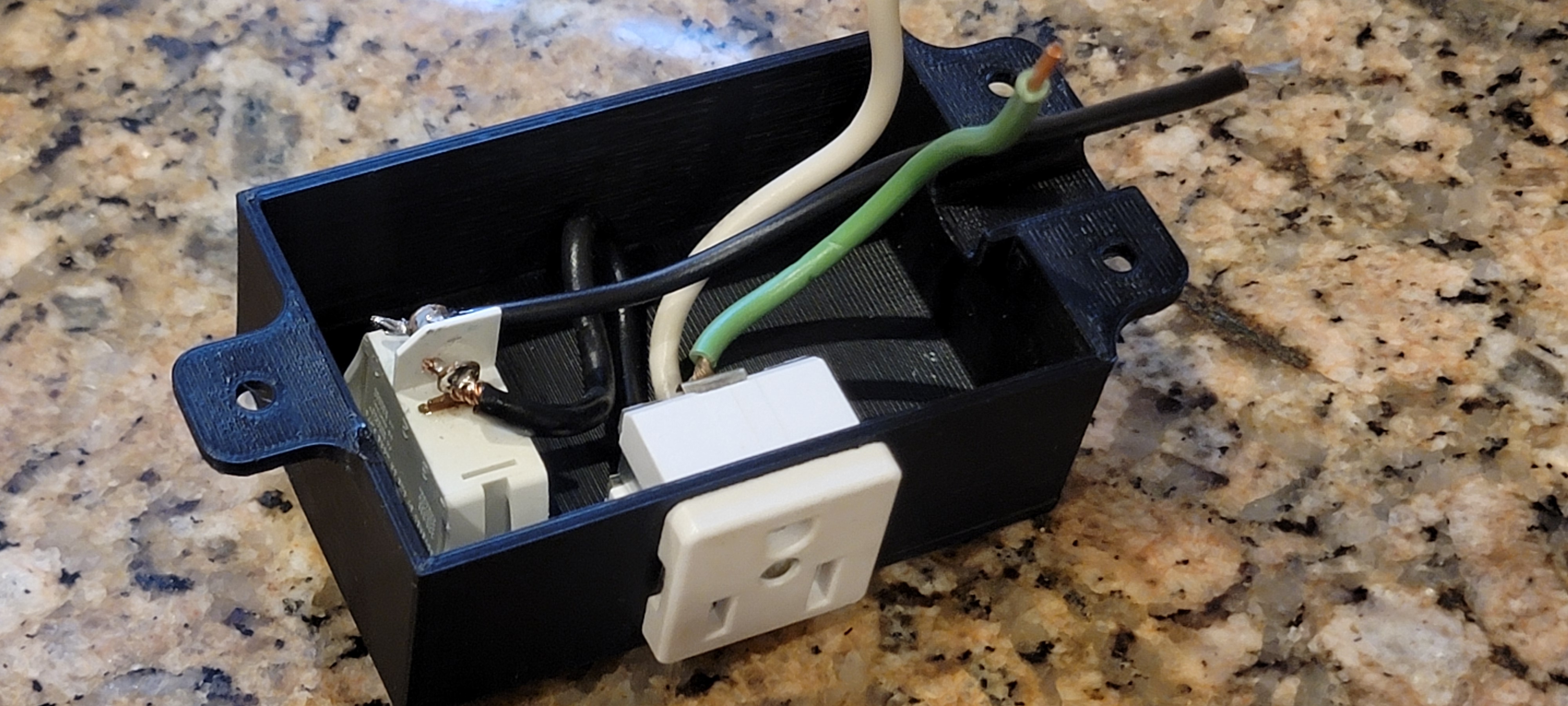 Small Junction Box using under-cabinet fluorescent light components for ...