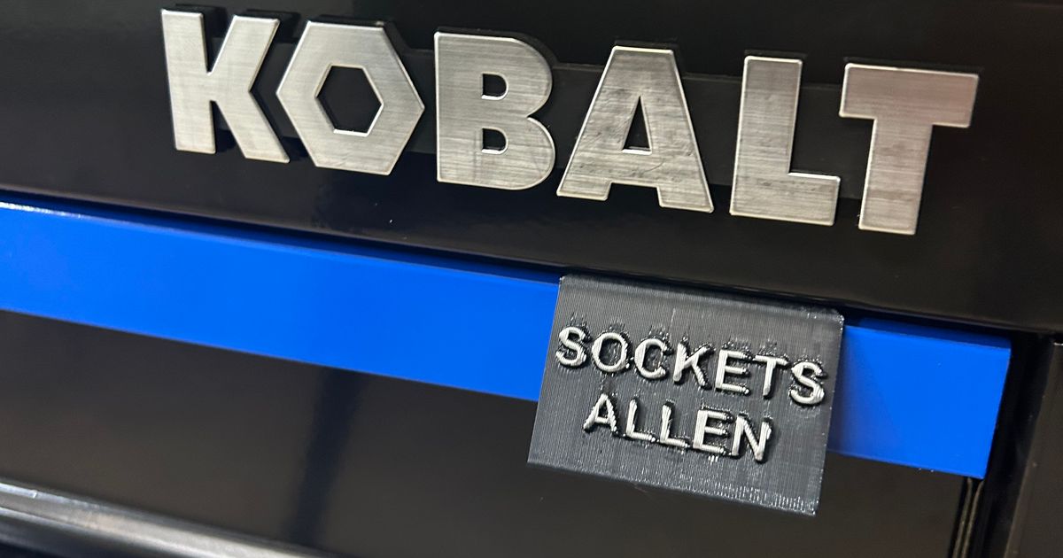 Kobalt Toolbox Labels par JW | Téléchargez gratuitement un modèle STL ...