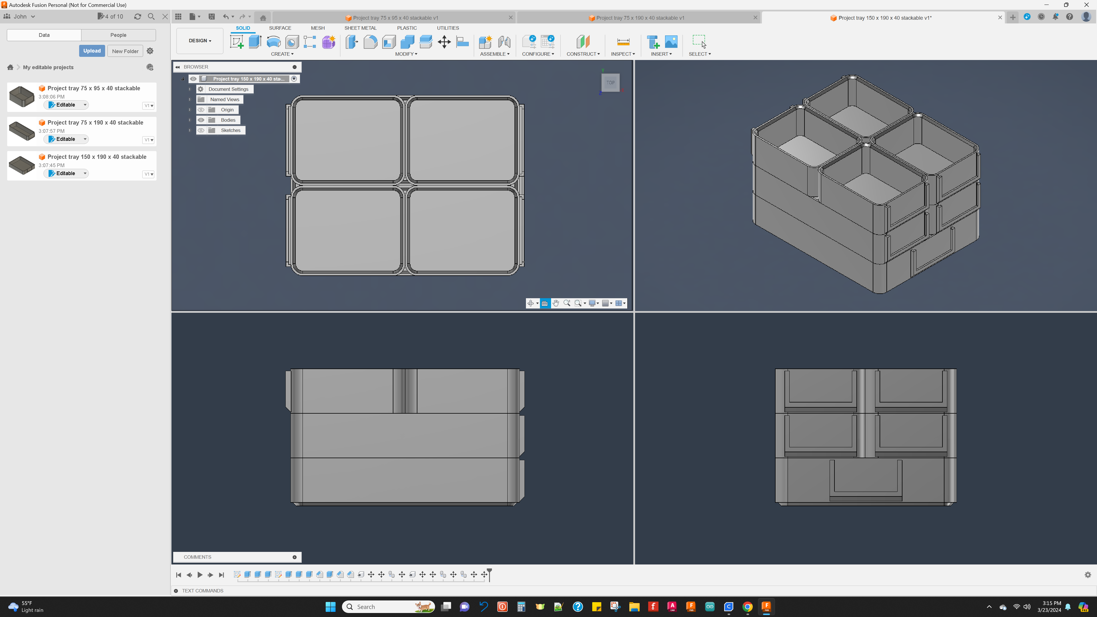 Project trays von johnmallen44 | Kostenloses STL-Modell herunterladen ...