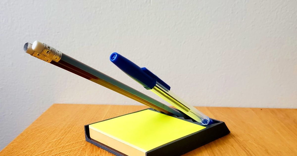 Pen & notes stand/holder by TomTKL | Download free STL model ...