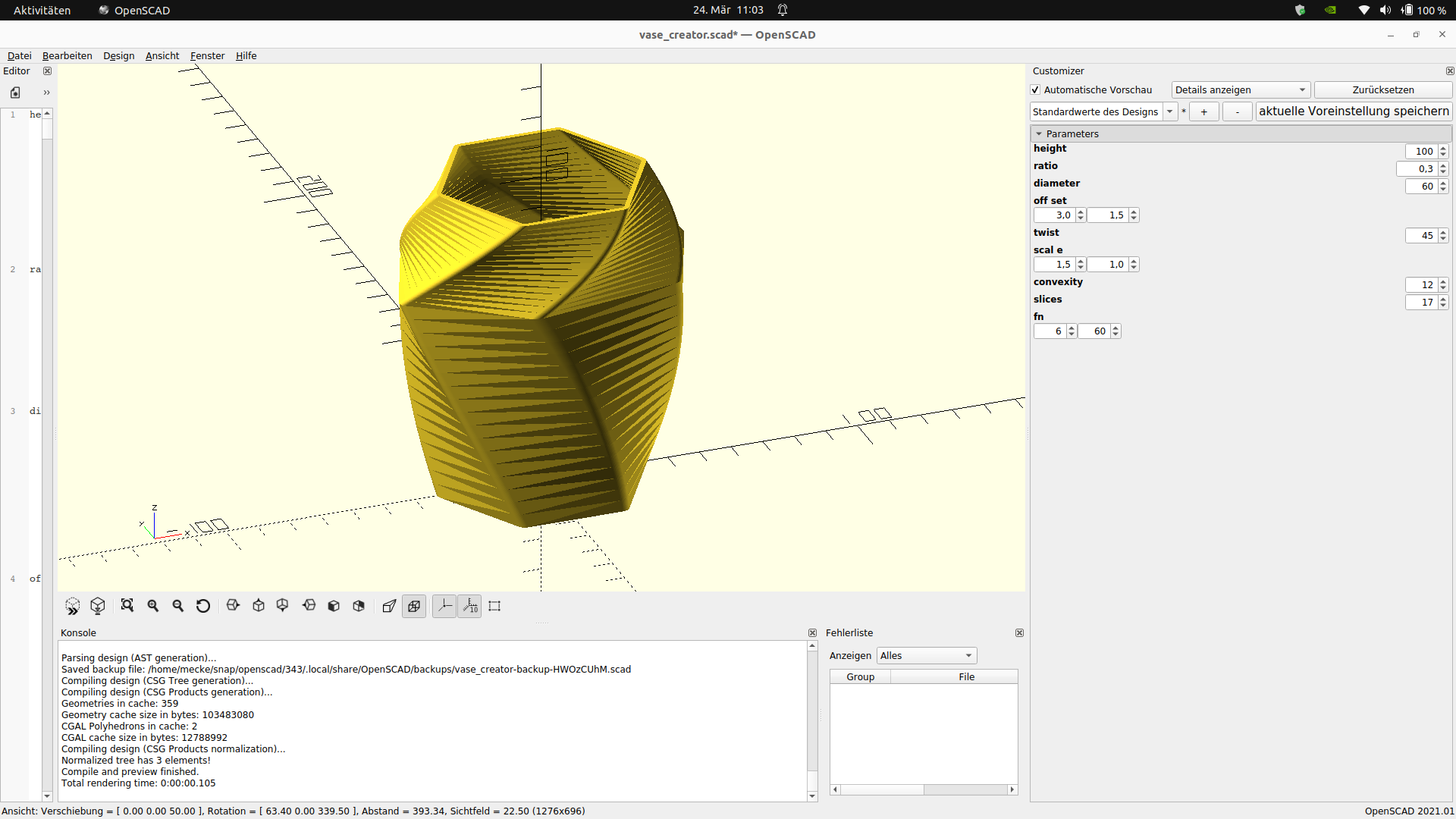 Vase Creator 2.0 Anpassbares / Customizable OpenSCAD- Script by kaytec | Download free STL model ...