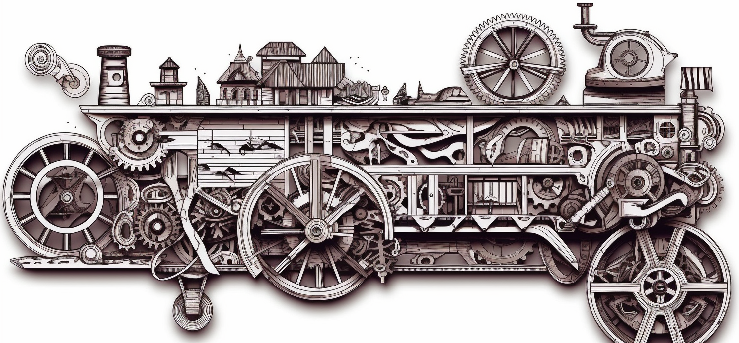 Unusual Wooden Tambour Pencil Box With Steampunk Engraving by Timber ...