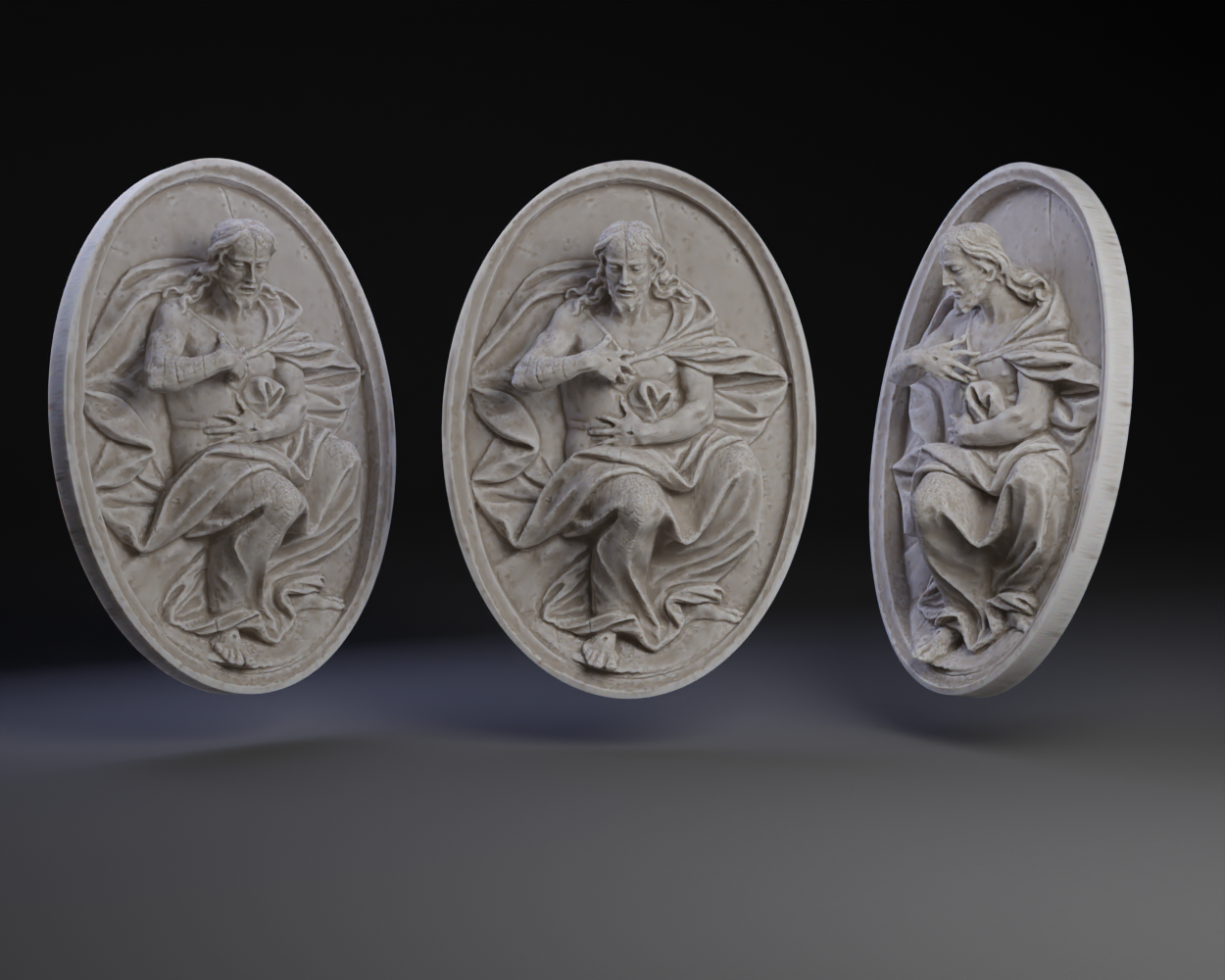 Christ Figure Plaque / Pendant by Peter Farell | Download free STL ...