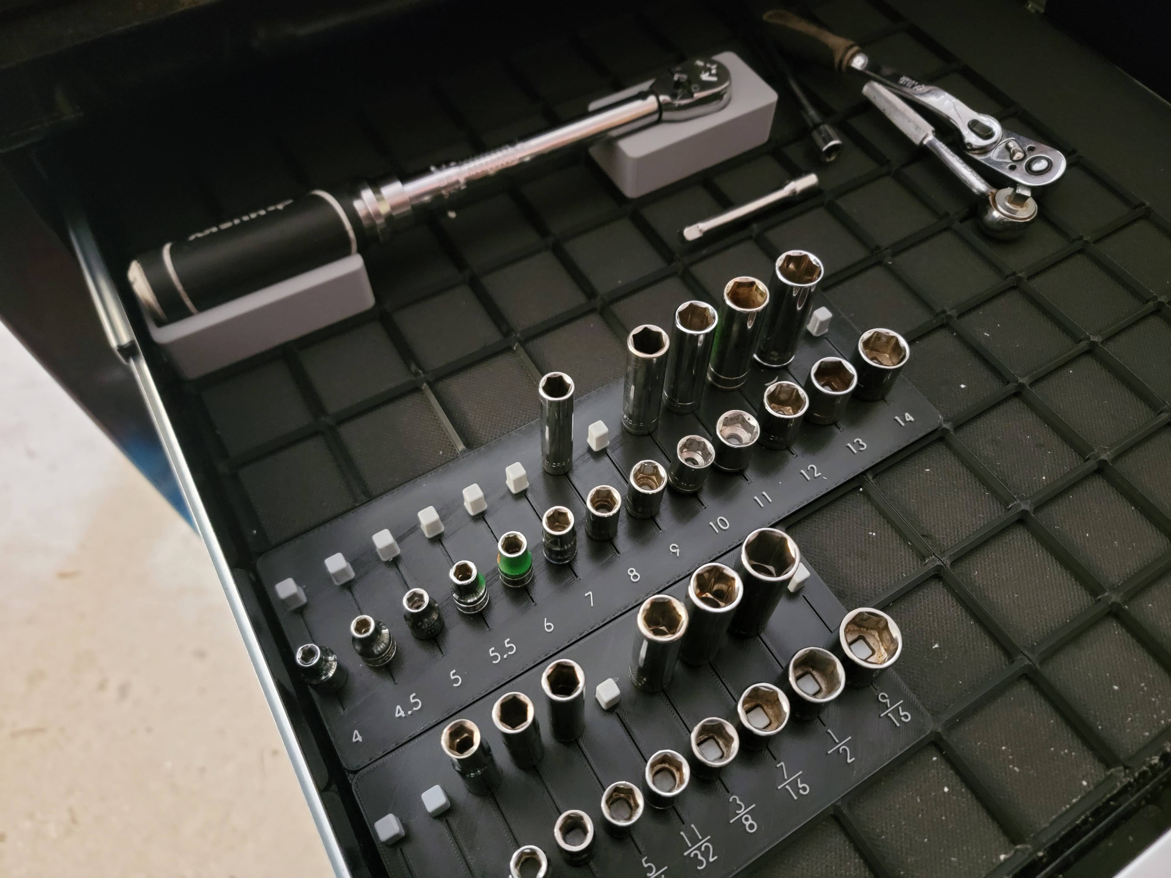 1/4 in socket holder metric set gridfinity by Ian Cox | Download free ...