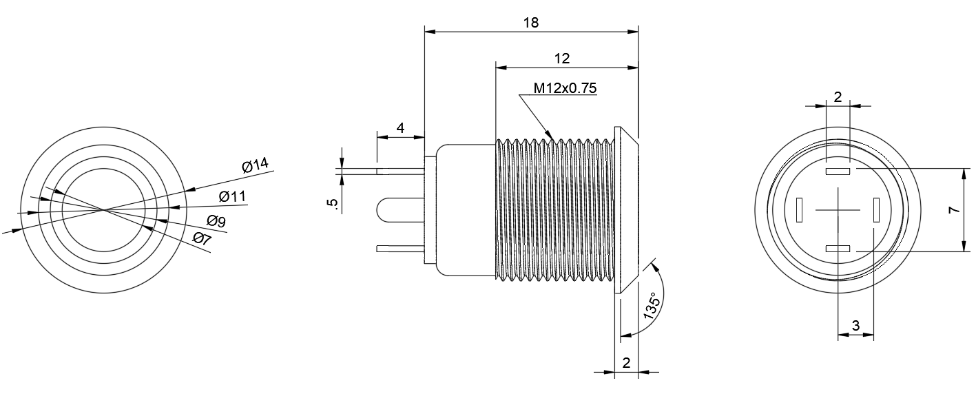 12mm Push Button with Ring Light by 3DMadLab | Download free STL model ...