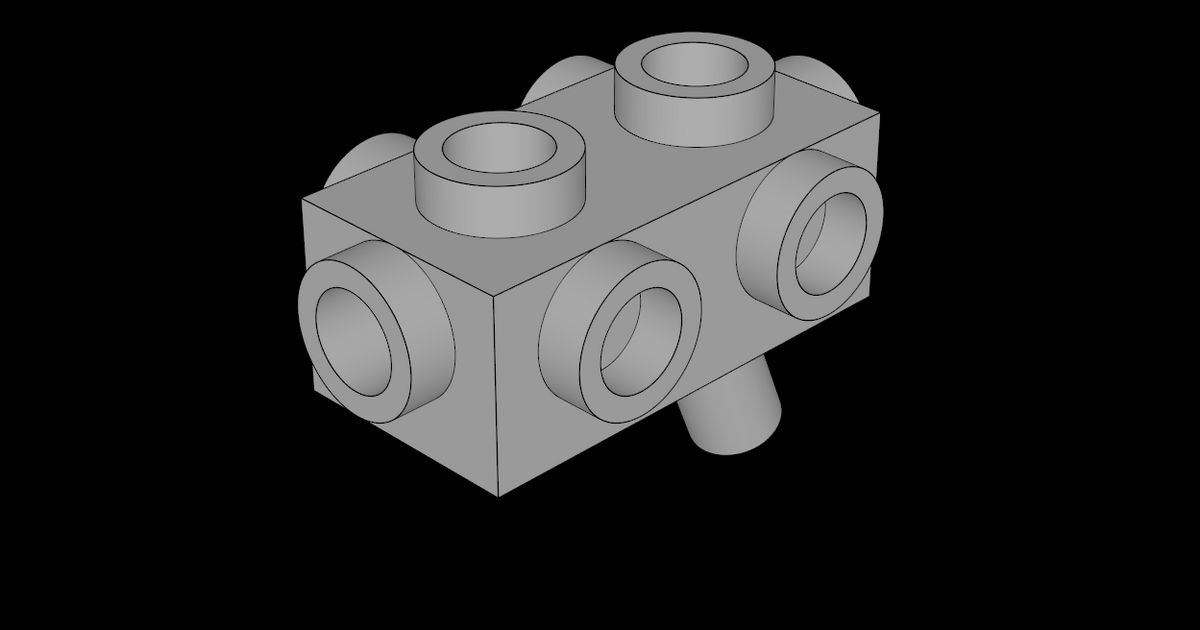 Lego Compatible (15071.dat) Brick 1 x 2 x 0.667 with 8 Studs and Angled ...
