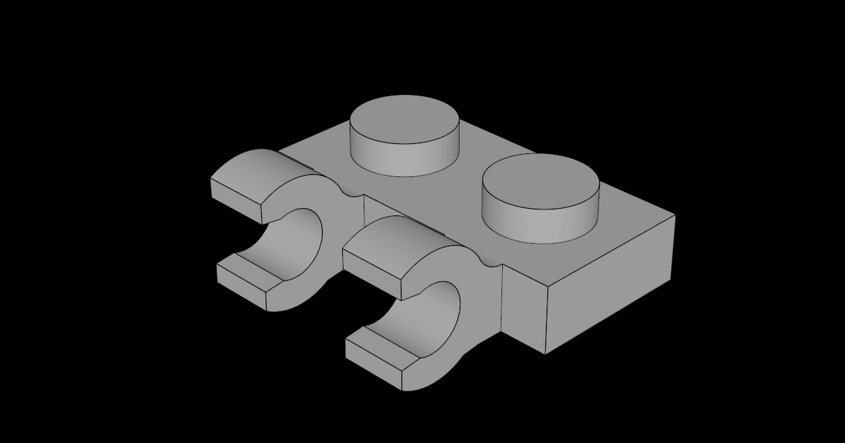 Lego Compatible (60470b.dat) Plate 1 x 2 with 2 Clips Horizontal (Thick ...