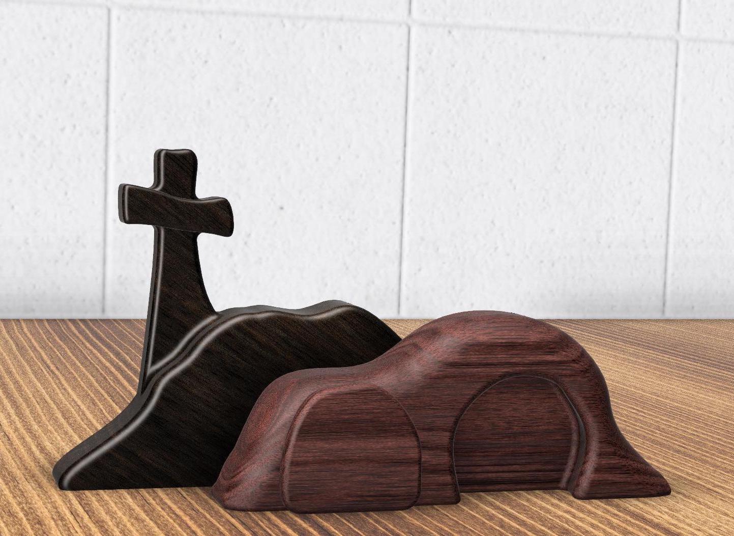 Easter Decoration: Cross and Empty Tomb by AH | Download free STL model ...