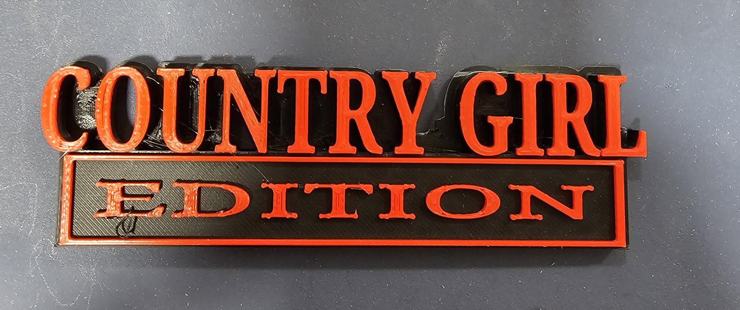 Country Girl Edition Emblem by kent wilson | Download free STL model ...