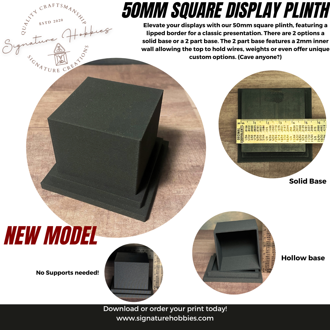 50mm Square Display Plinth by Signature Hobbies | Download free STL ...