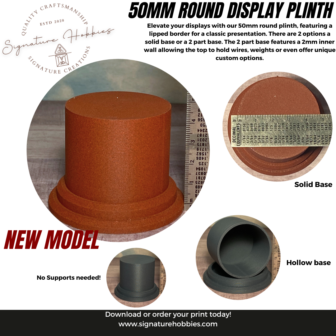 50mm Round Display Plinth by Signature Hobbies | Download free STL ...